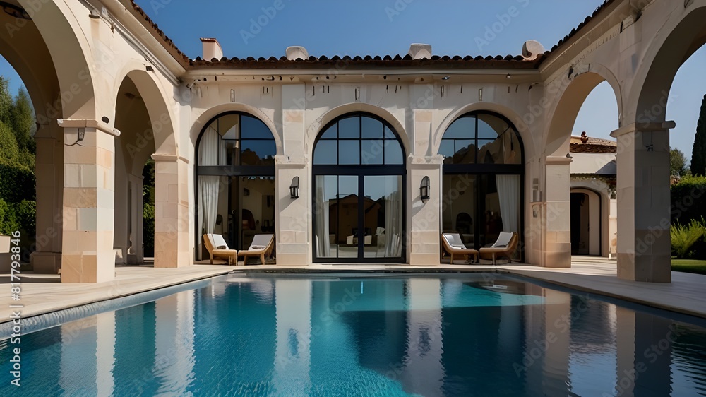 pool in the hotelGorgeous house exterior with a sizable swimming pool ...