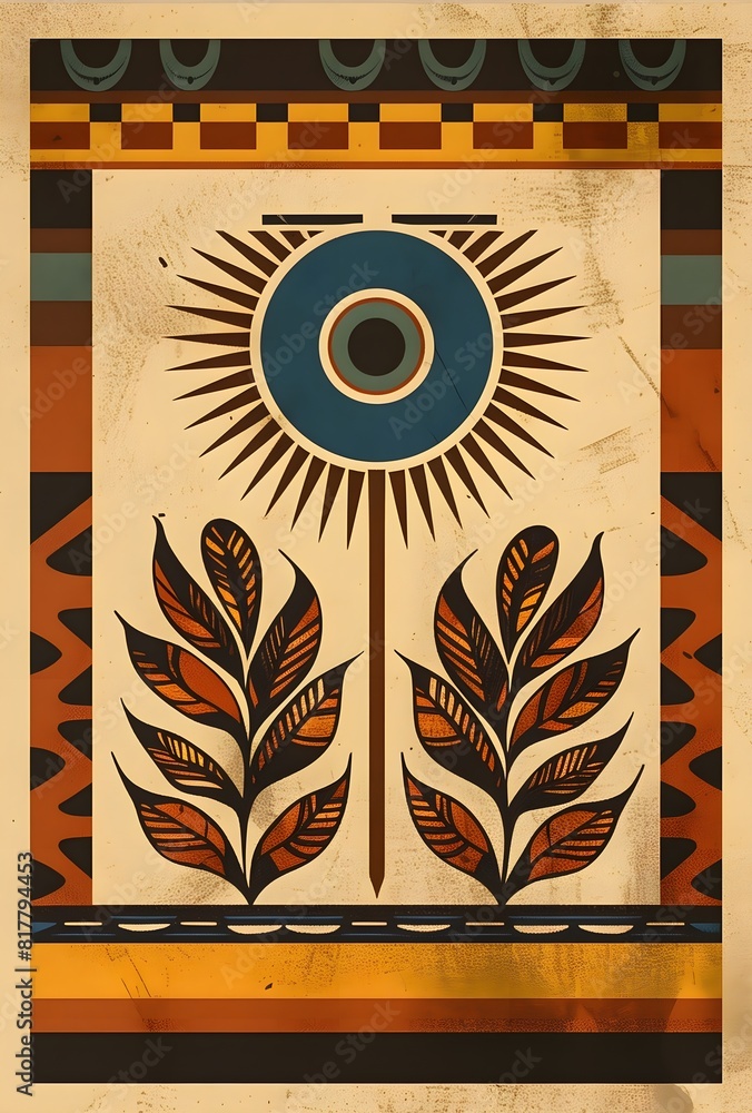 Celestial Observance: Iconic Symbolism in Art. This compelling artwork ...