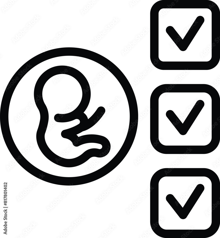 Pregnancy checklist icon for prenatal planning and maternal health care ...