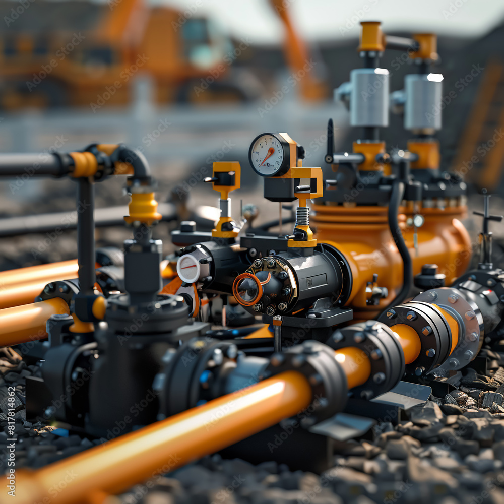 Hydraulic Pump, Steel Pipes, Pressure Gauges, Flow Control Valves, used ...