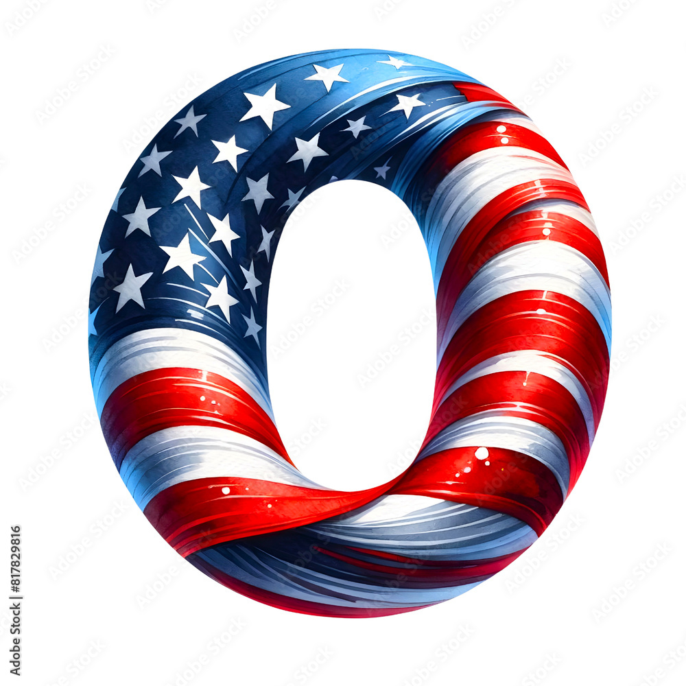 american flag font alphabet O Stock Illustration | Adobe Stock