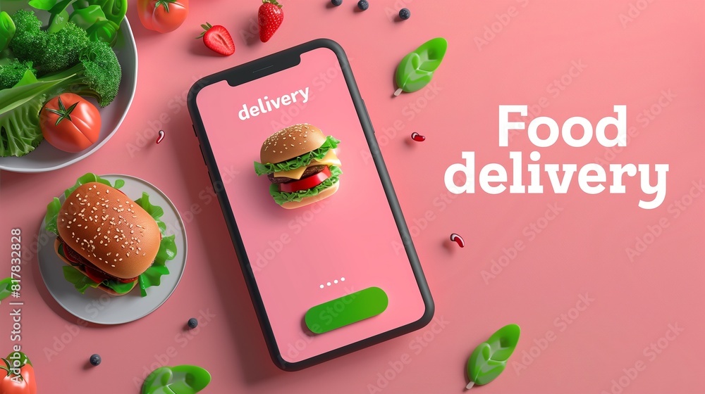 Modern food delivery mobile app kit template featuring a sleek user ...