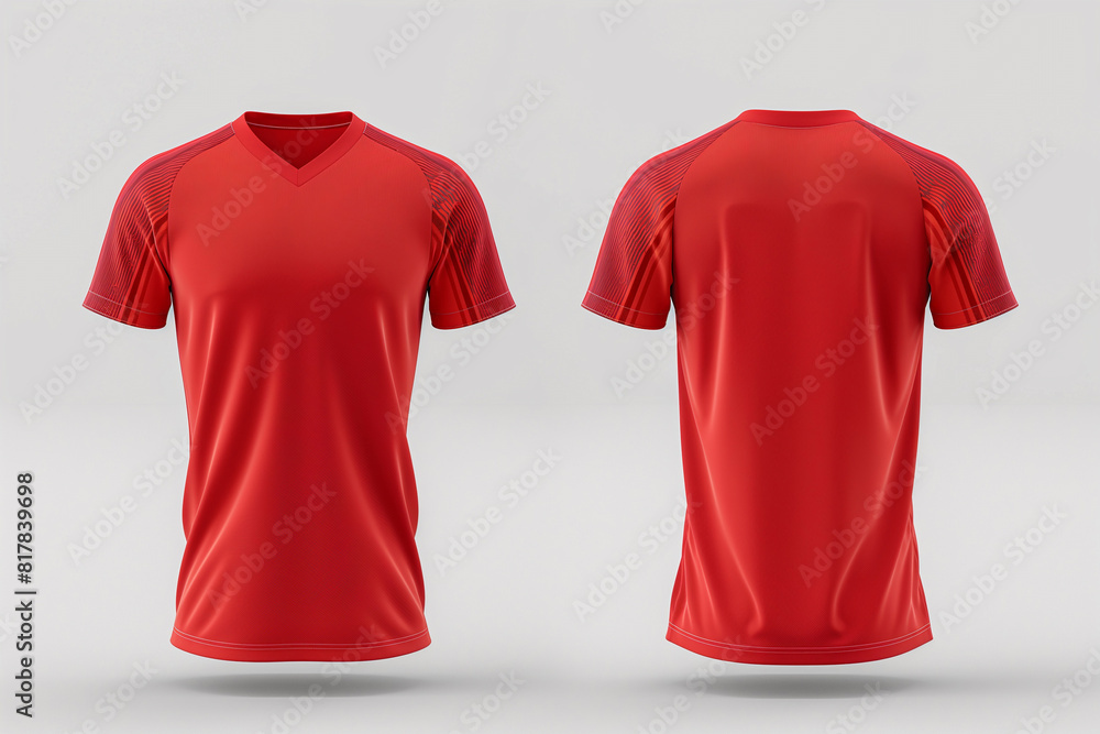 red jersey template for team club, jersey sport, front and back, Tshirt ...