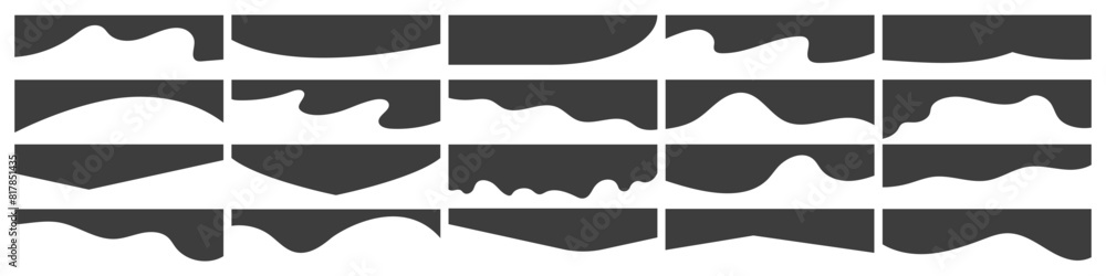 Set of top borders, different headers for website page, banners, cards ...