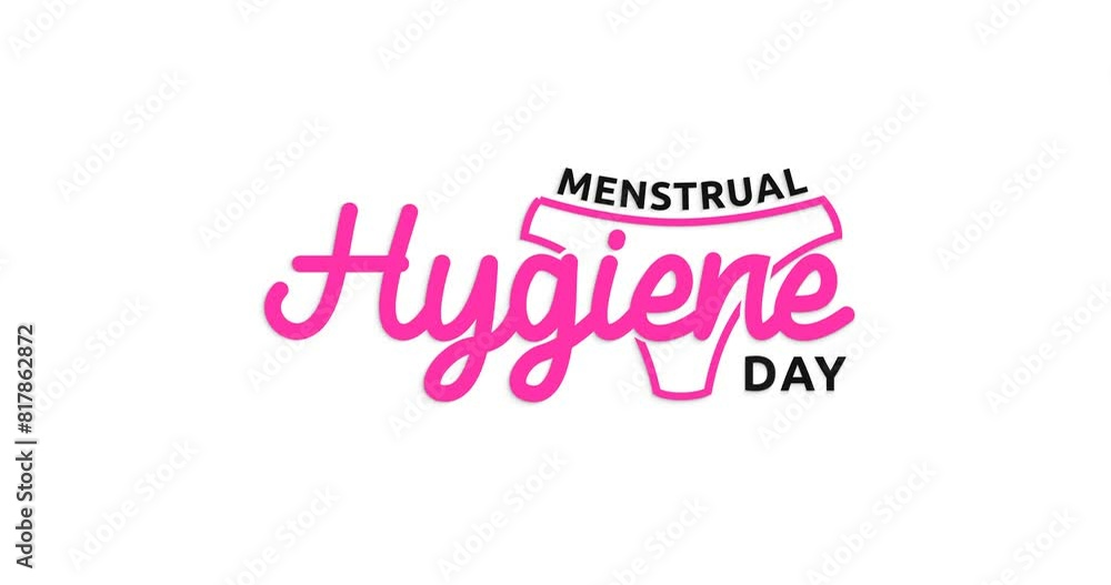 Menstrual Hygiene Day lettering text animation. Handwritten text ...