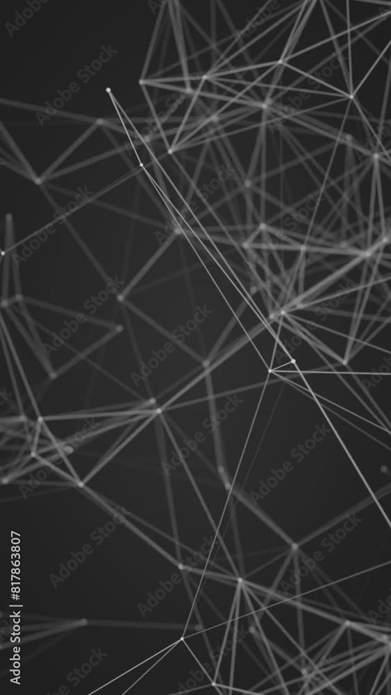 Vertical video screensaver of floating gray abstract futuristic ...