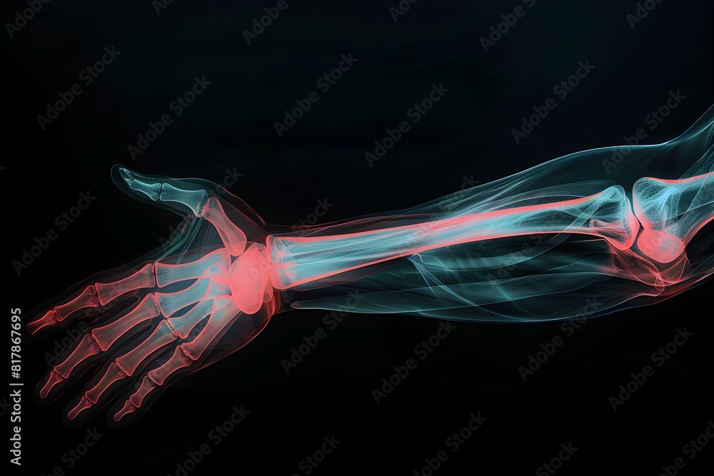 Minimalist Digital X Ray Visualization of Arm Muscle Strain or Injury ...