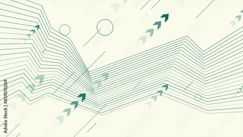 Technology minimal background with blue curved lines and arrows ...