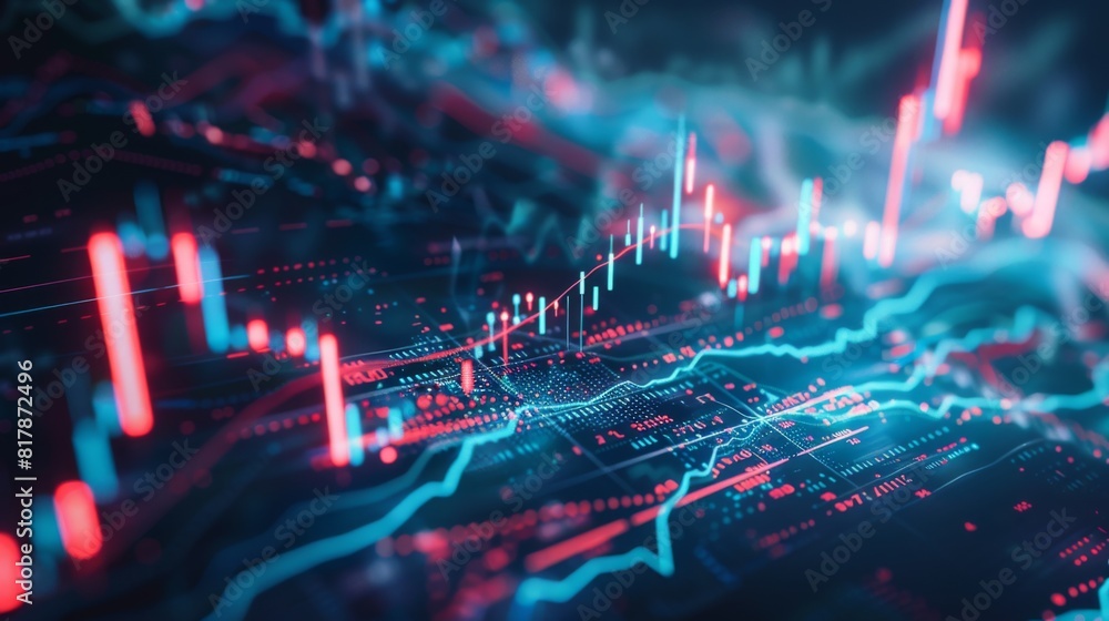 ภาพประกอบสต็อก Stock market or forex trading graph and candlestick ...