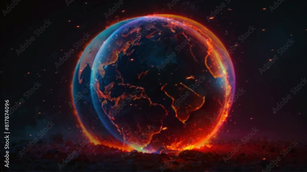Conceptual illustration of climate change disaster and global warming ...
