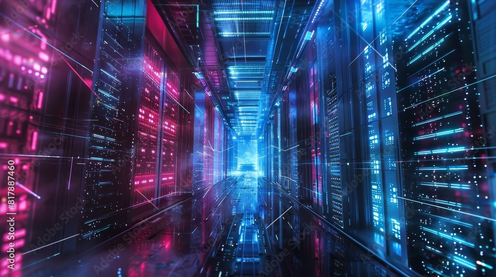 Concept art of a surreal exascale supercomputer, achieving exaflop ...