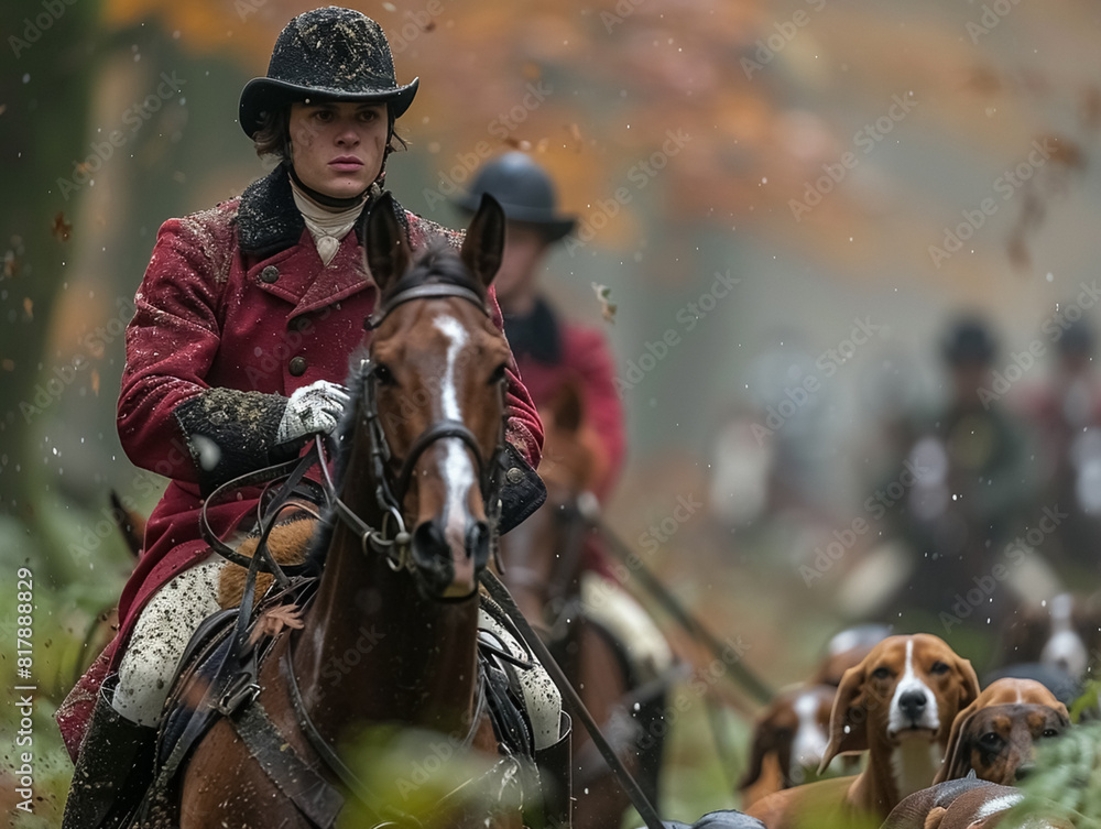 traditional fox hunting with traditional clothing in England on ...