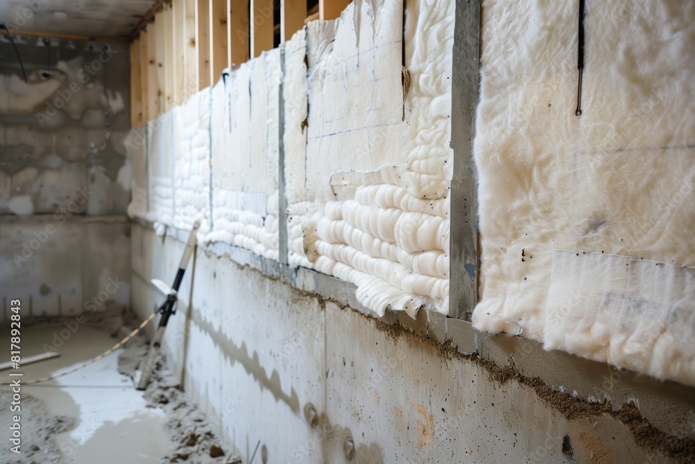 Image of a construction site showing the installation of foam ...