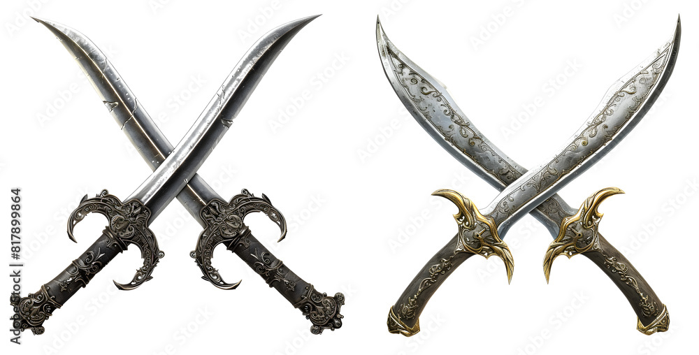 Crossed cutlasses isolated png on transparent background Stock Photo ...
