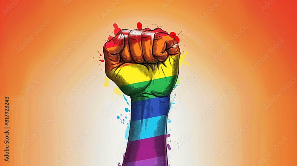 Pride fist lgbt gay rainbow hand lgbtq flag day fight. Fist pride lgbt ...