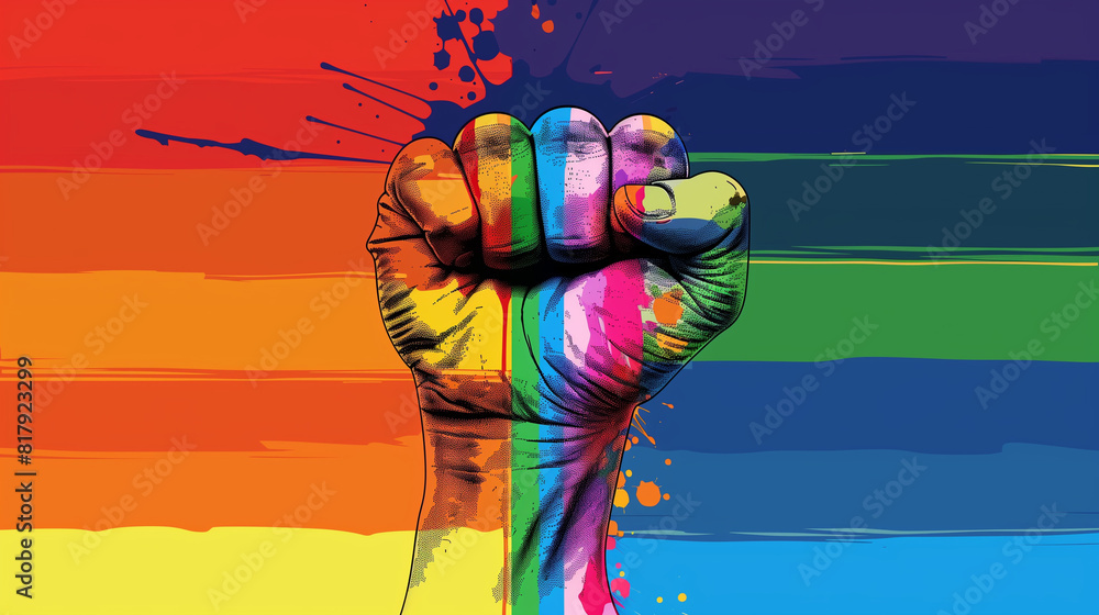 Pride fist lgbt gay rainbow hand lgbtq flag day fight. Fist pride lgbt ...