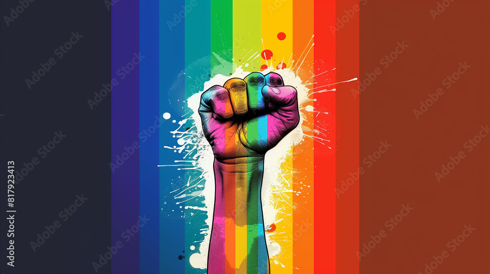 Pride fist lgbt gay rainbow hand lgbtq flag day fight. Fist pride lgbt ...