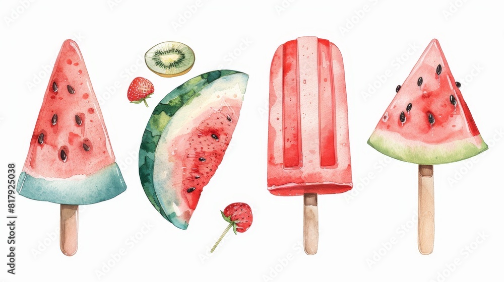 summer fruit clipart, adorable watermelon slice and popsicle clipart ...