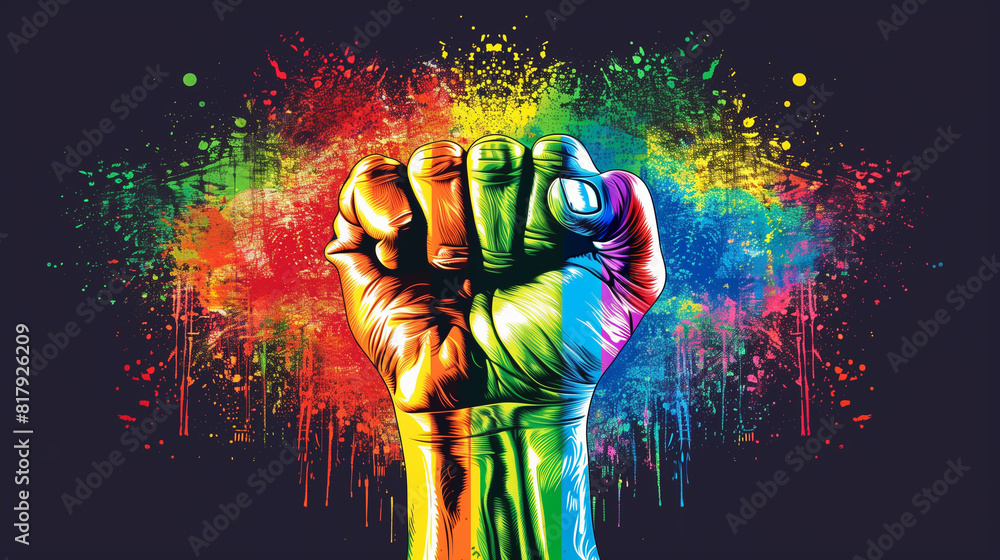 Pride Fist Lgbt Gay Rainbow Hand Lgbtq Flag Day Fight Fist Pride Lgbt