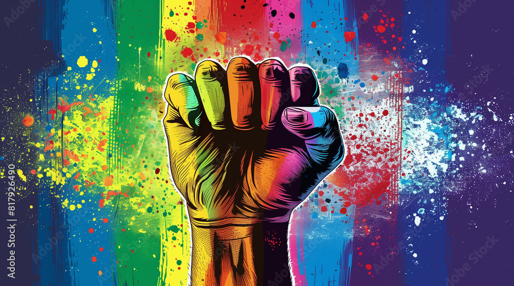 Pride fist lgbt gay rainbow hand lgbtq flag day fight. Fist pride lgbt ...