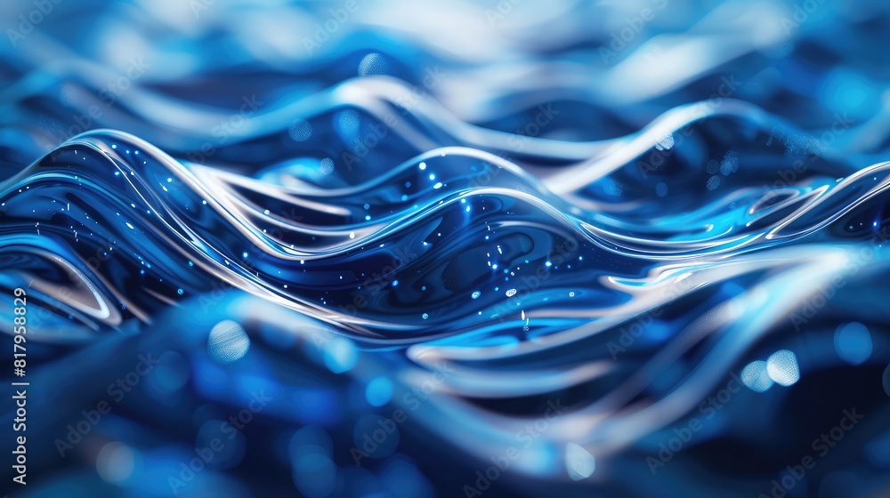 Abstract blue water waves background with liquid fluid texture surface,Abstract background ...