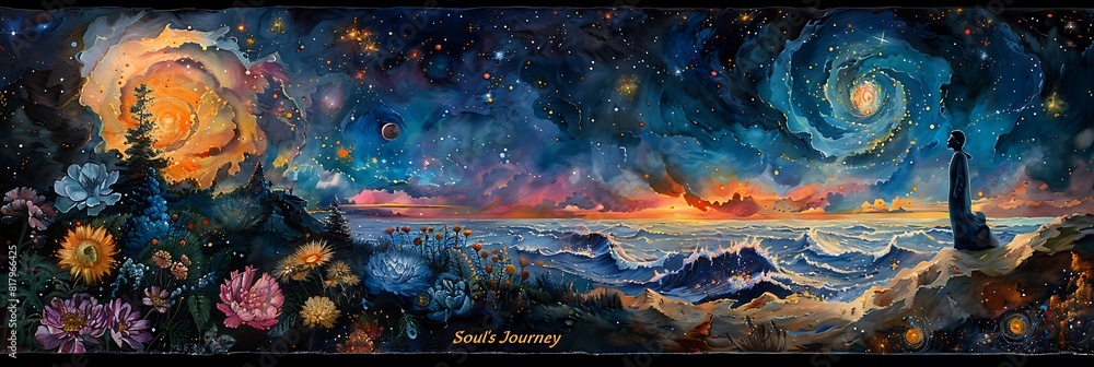 Souls Journey A mystical path winding through cosmic landscapes ...