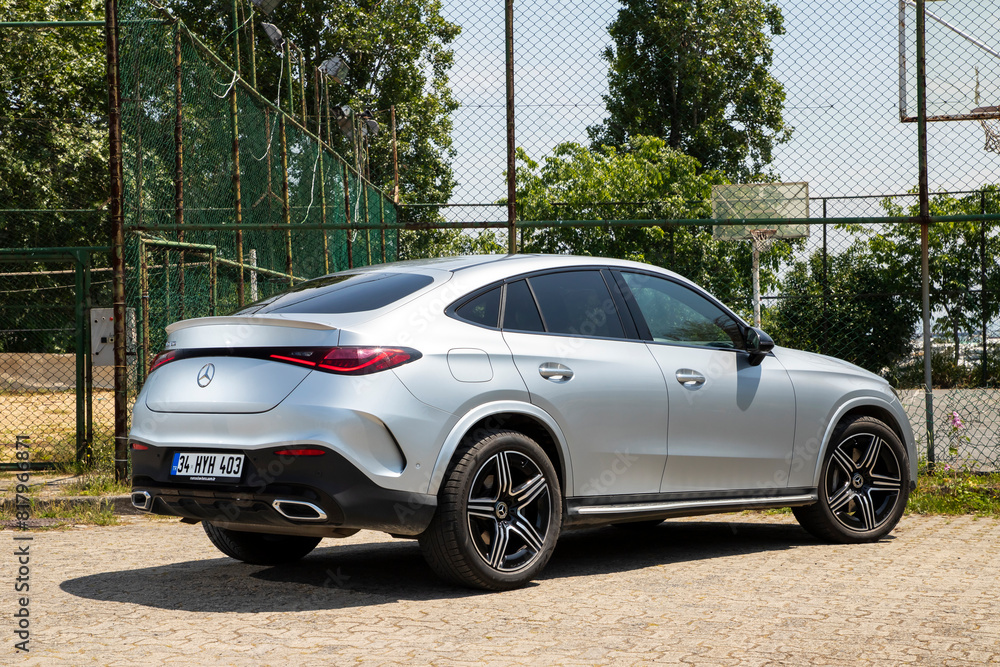 Mercedes GLC 180 is a variant of the Mercedes-Benz GLC-Class, a compact luxury SUV. Stock Photo ...