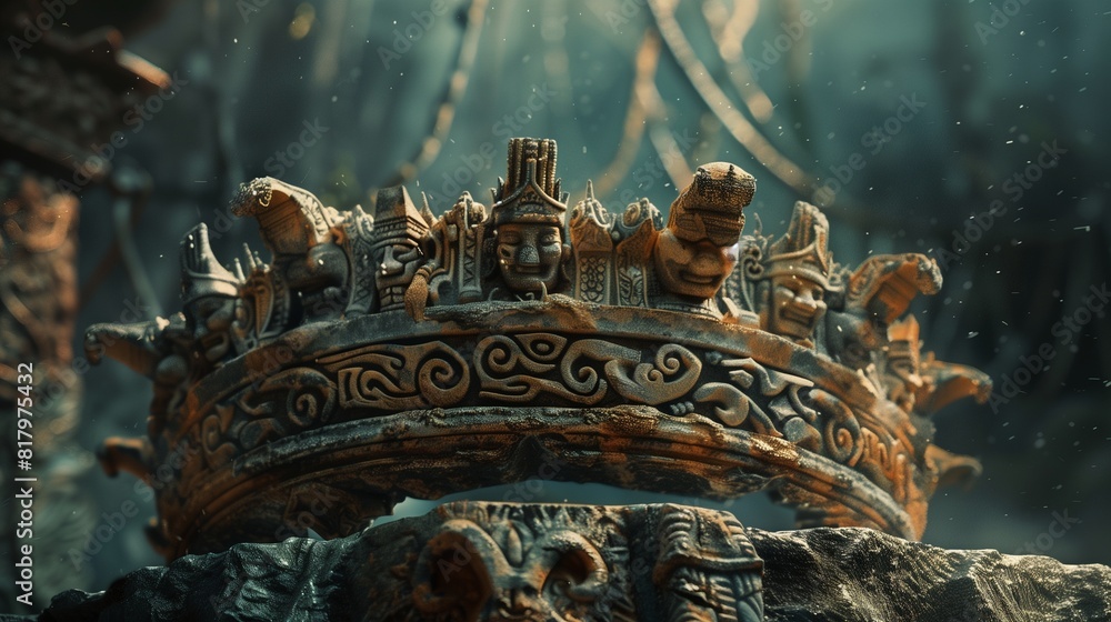 an ancient crown discovered in the ruins of a lost civilization, with ...