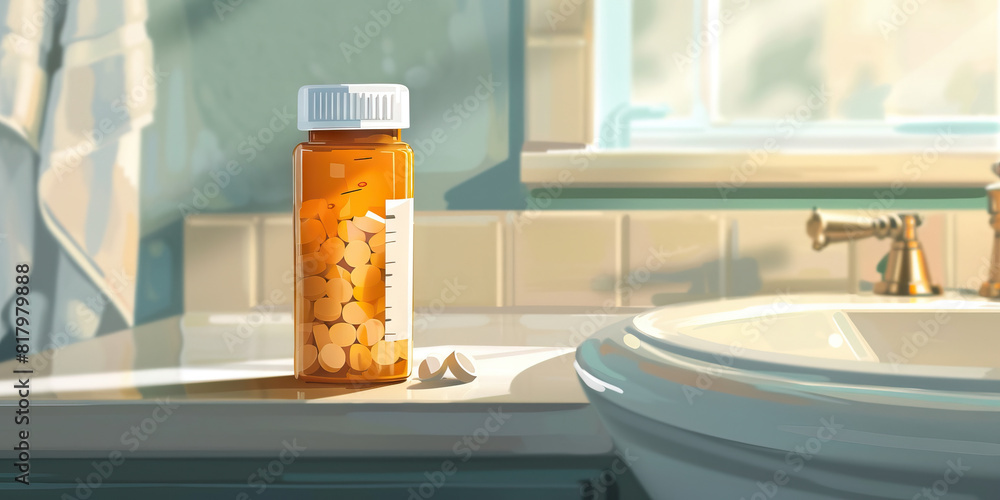Hiding in plain sight: An over-the-counter medication bottle sits on a ...