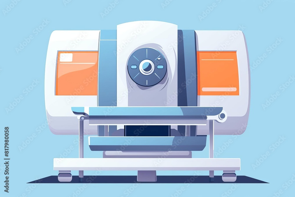 Xray machine flat design top view diagnostic equipment theme cartoon ...