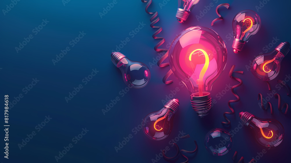 Questions and answers concept, creativity, innovation, futuristic ...