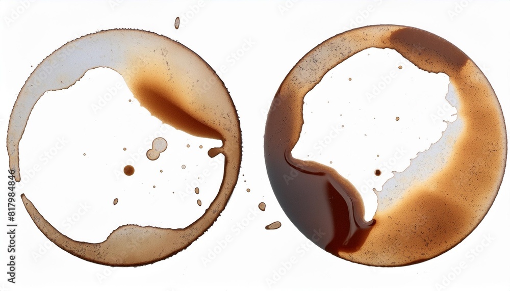 spilled coffee ring circle round distressed shabby stain isolated png ...