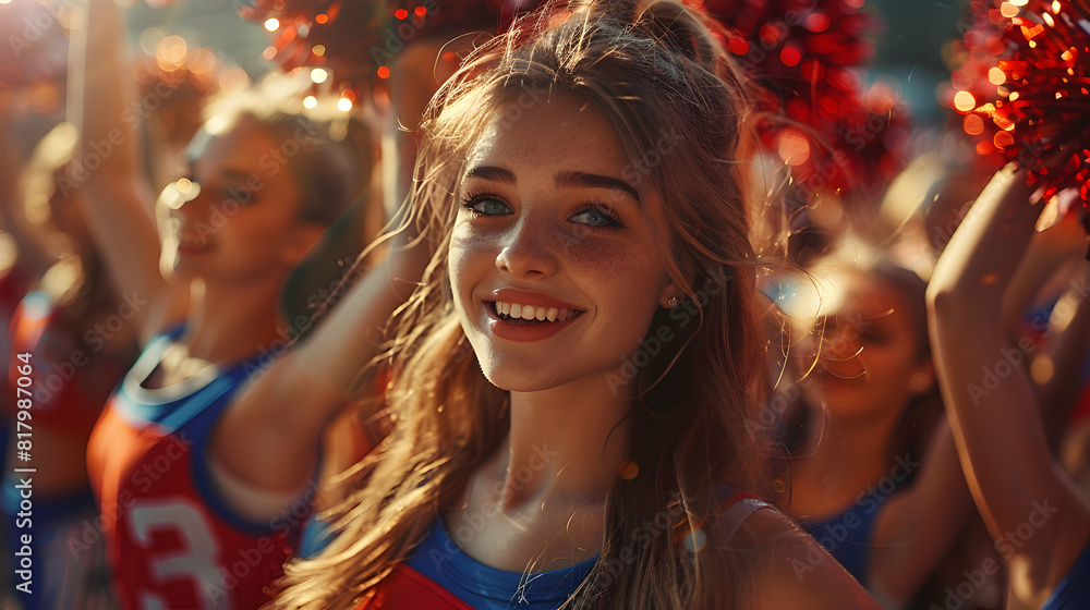 High School Spirit: Cheer Squad Energizing Game Day with Spirited ...