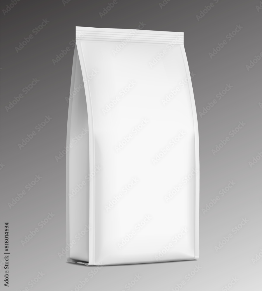 WebVertical bag mockup. Flat bottom gusset bag. Half side view. High ...