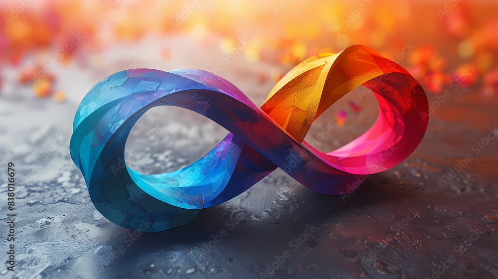 World autism awareness day concept. Autism infinity rainbow symbol sign ...