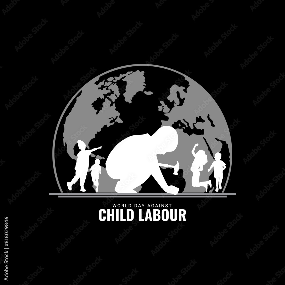 Child labor Vector Child labor Poster World Day Against Child labor ...
