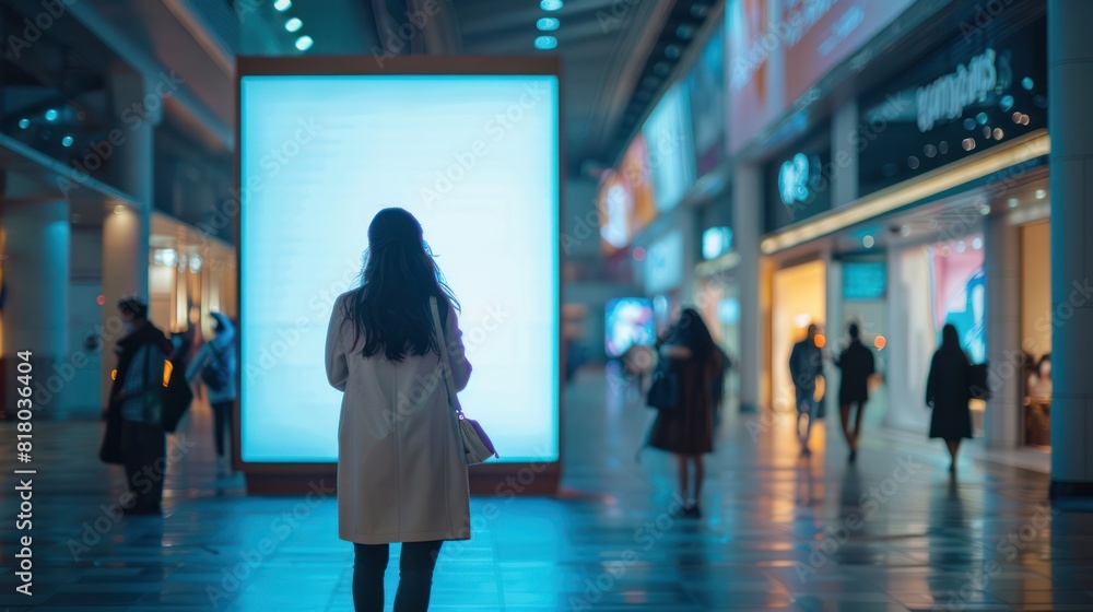 Public Display Mockup: Clean Signboard for Offers & Ads with Pedestrian ...