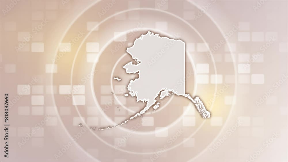 Vidéo Stock Alaska State (USA) Animated Map on Minimal Background ...