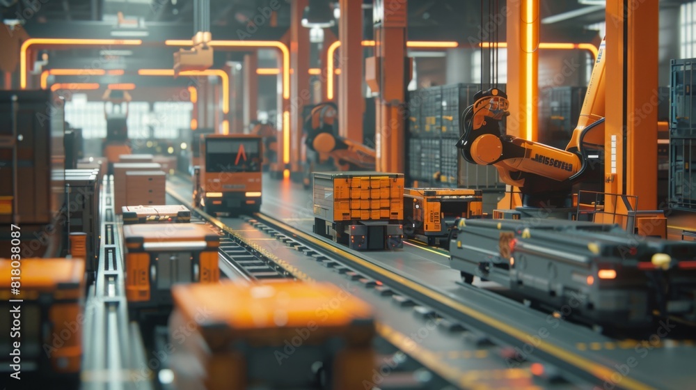 Generate an image of AI and robotics working together to enhance cargo ...