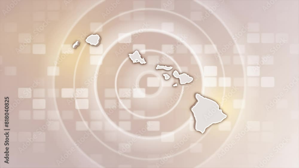 Hawaii State (USA) Animated Map on Minimal Background, Multi Purpose ...