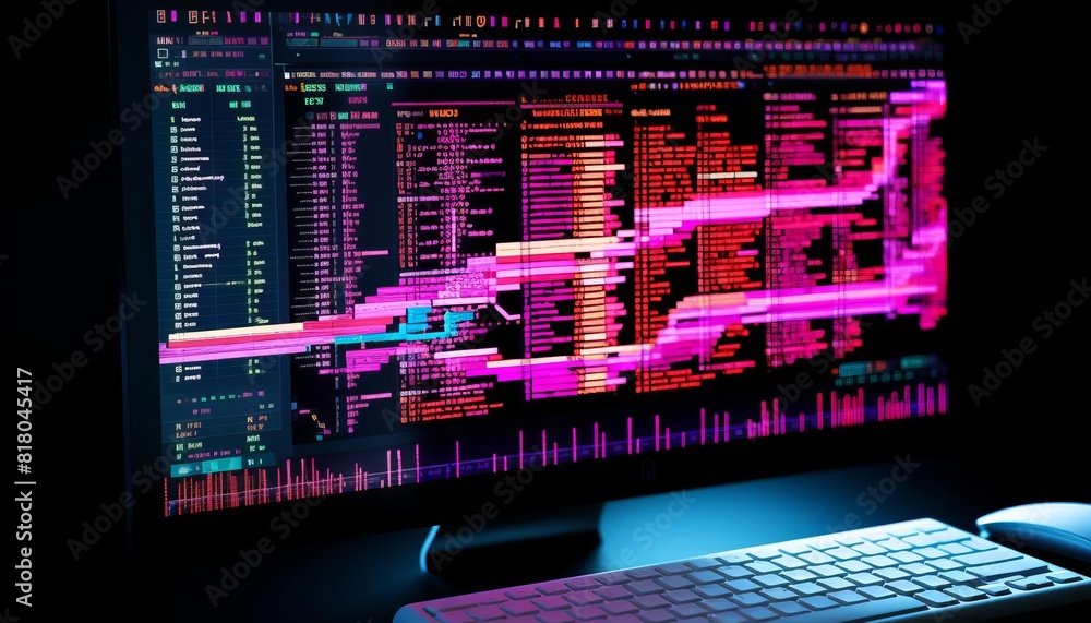 Generate a visual of a computer screen with a genetic code editor open ...