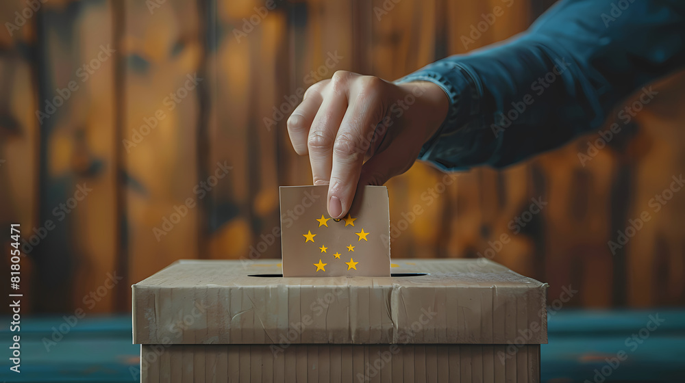 European Union elections concept image background , ballot box with EU ...