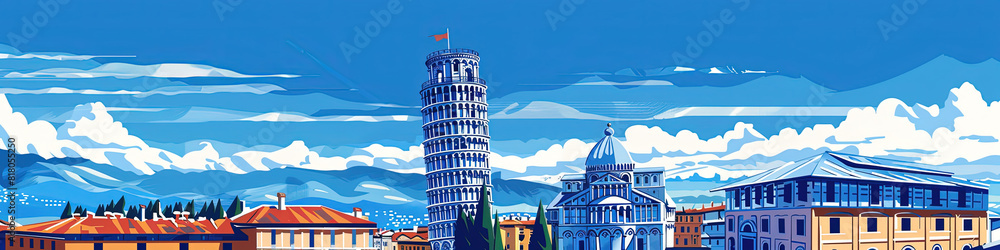 Iconic Lean - Leaning Tower of Pisa Illustration Stock Illustration ...