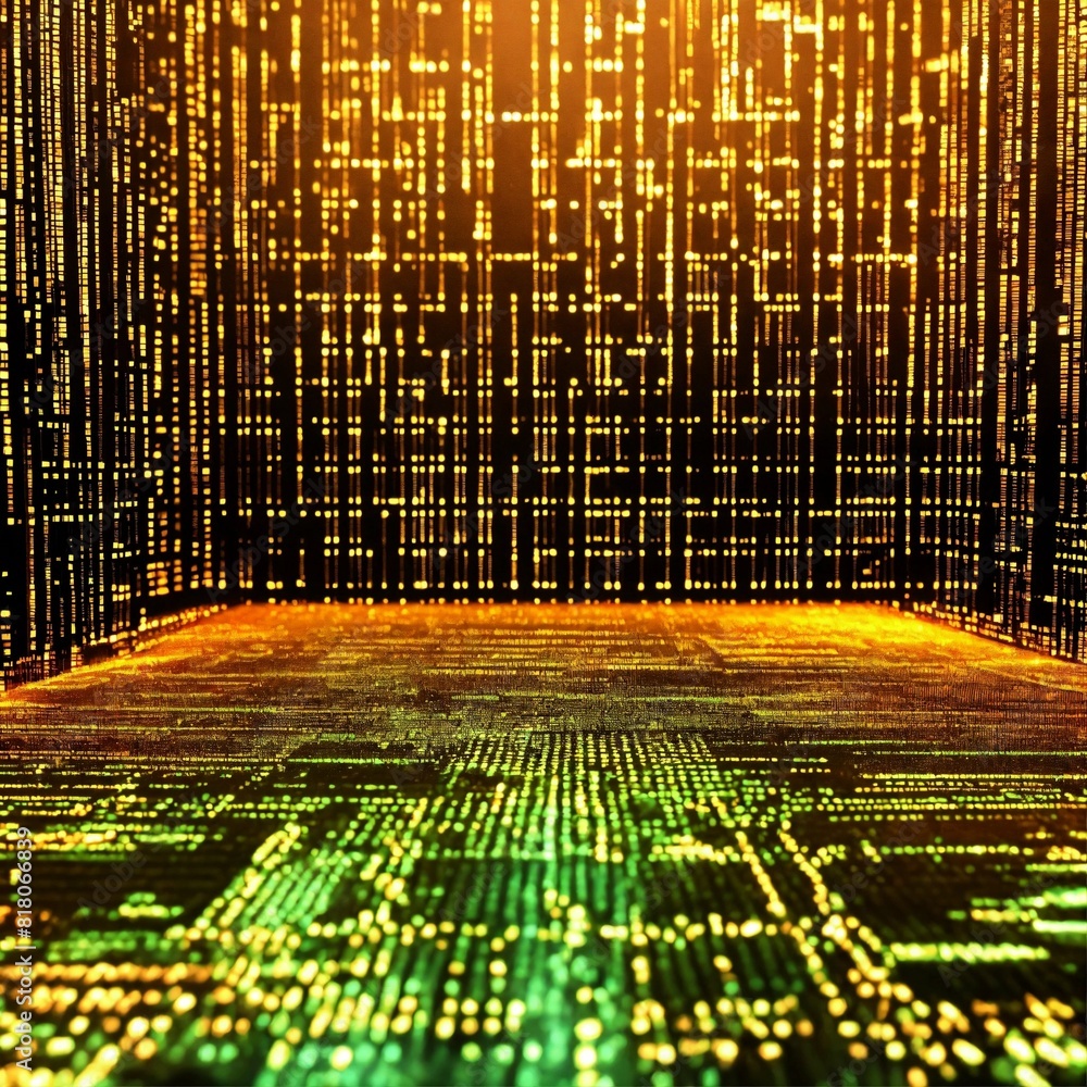 ultra realistic photo of a very high tech 3d software code lit with ...