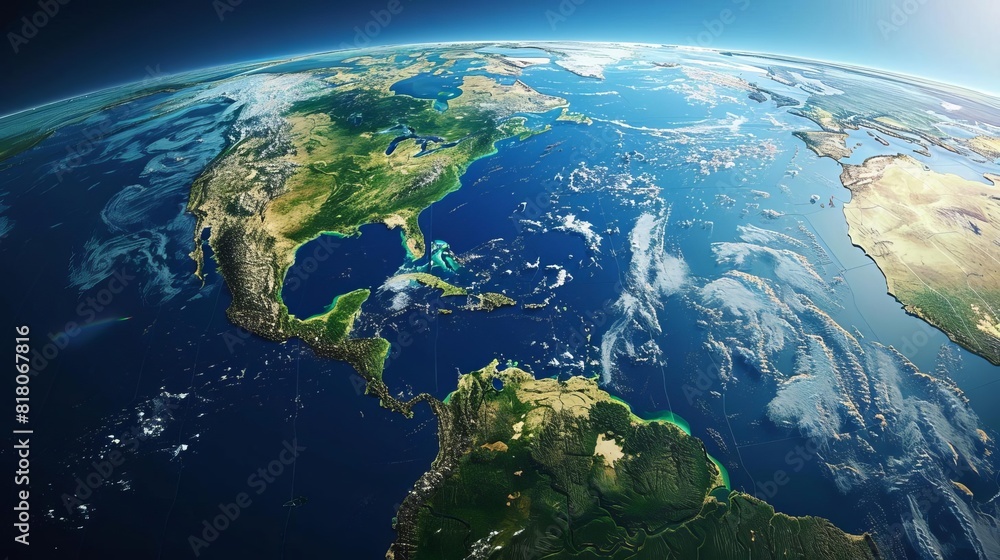 global satellite view of earths physical map world geography and ...