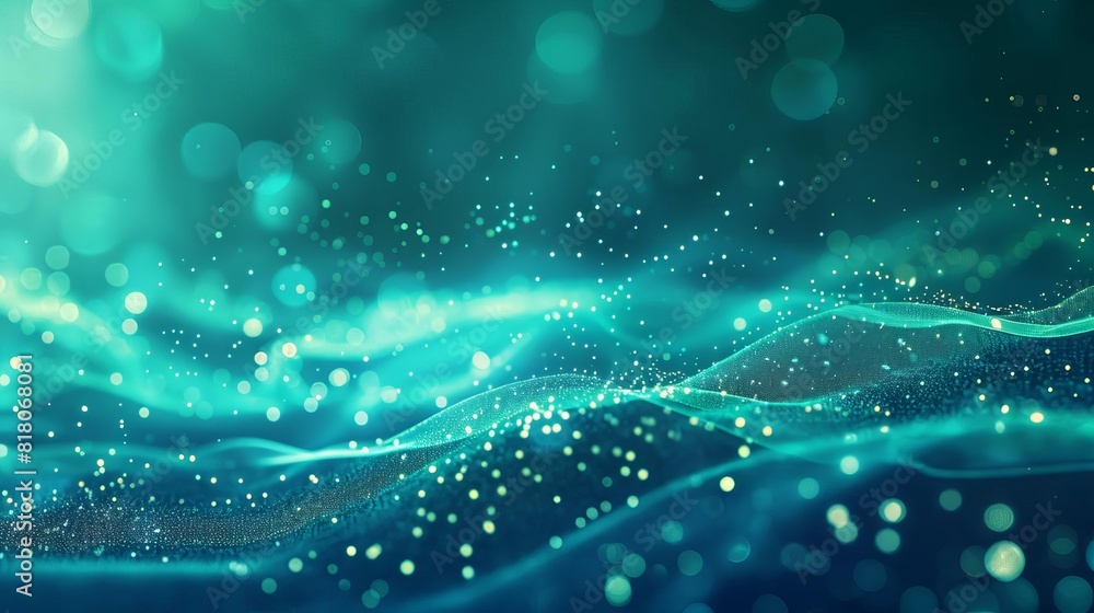 glowing teal and green abstract technology background grainy gradient ...