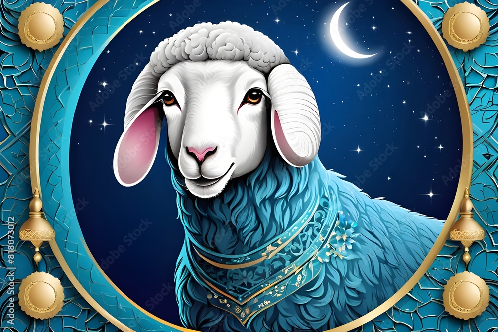 greeting card for Eid al-Adha holiday with copy space, eid al adha ...