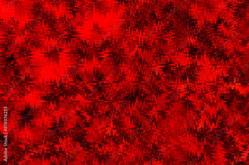 High-Contrast Distorted Glitch Texture Overlay in Shades of Red and ...