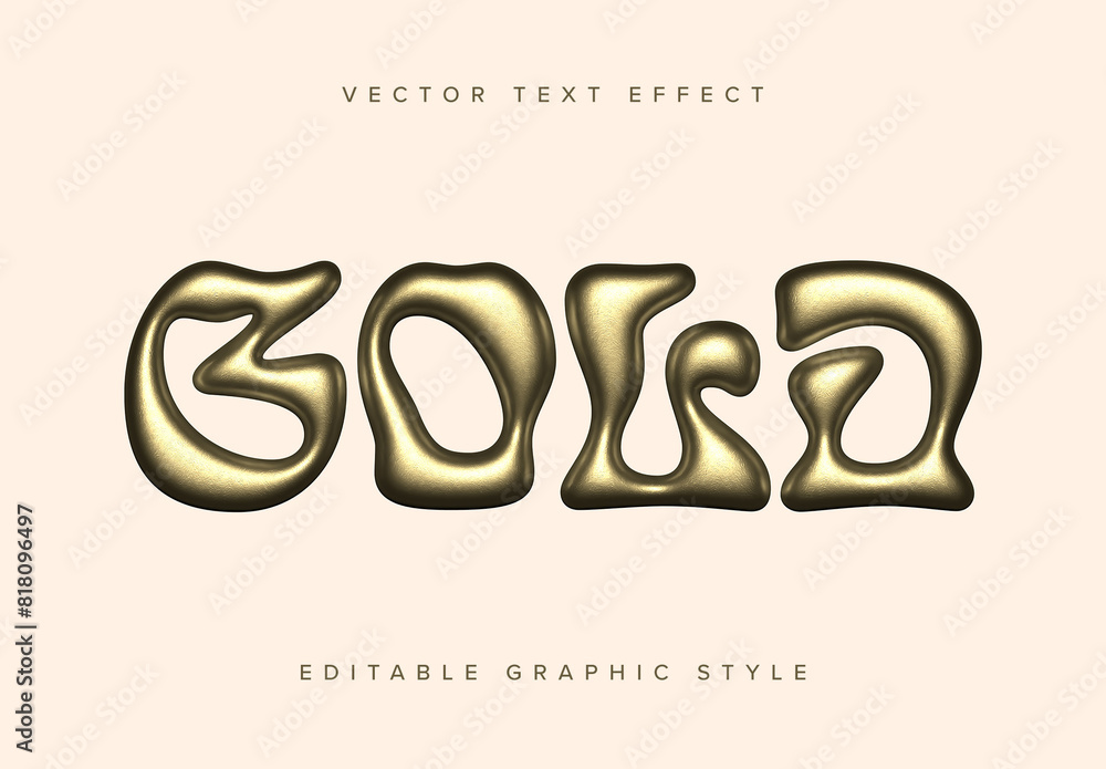 3d Metallic Gold Text Effect Mockup Stock Template | Adobe Stock