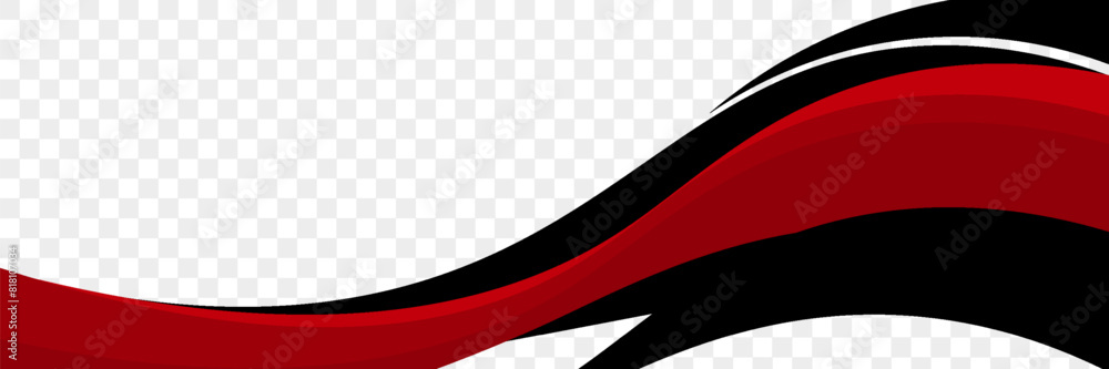 Vector black and red line background curve element with white space for ...